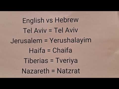 How to pronounce and say in Hebrew Tel Aviv, Jerusalem, Tiberias, Nazareth etc