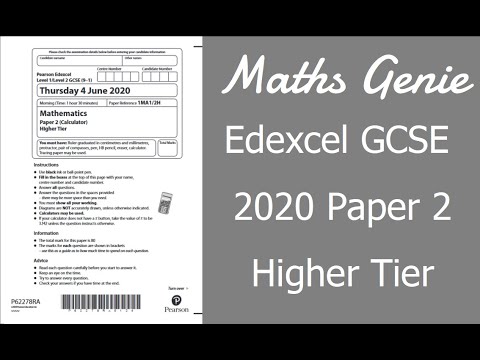 Edexcel GCSE Maths 2020 Higher Exam Paper 2 Walkthrough