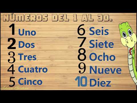 Numeración en letra y número del 1 al 30