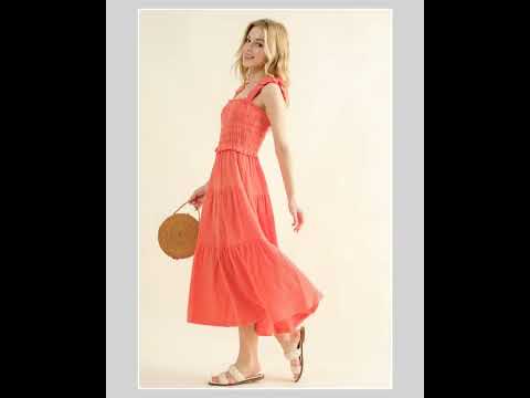 And The Why Smocked Ruffled Tiered Dress