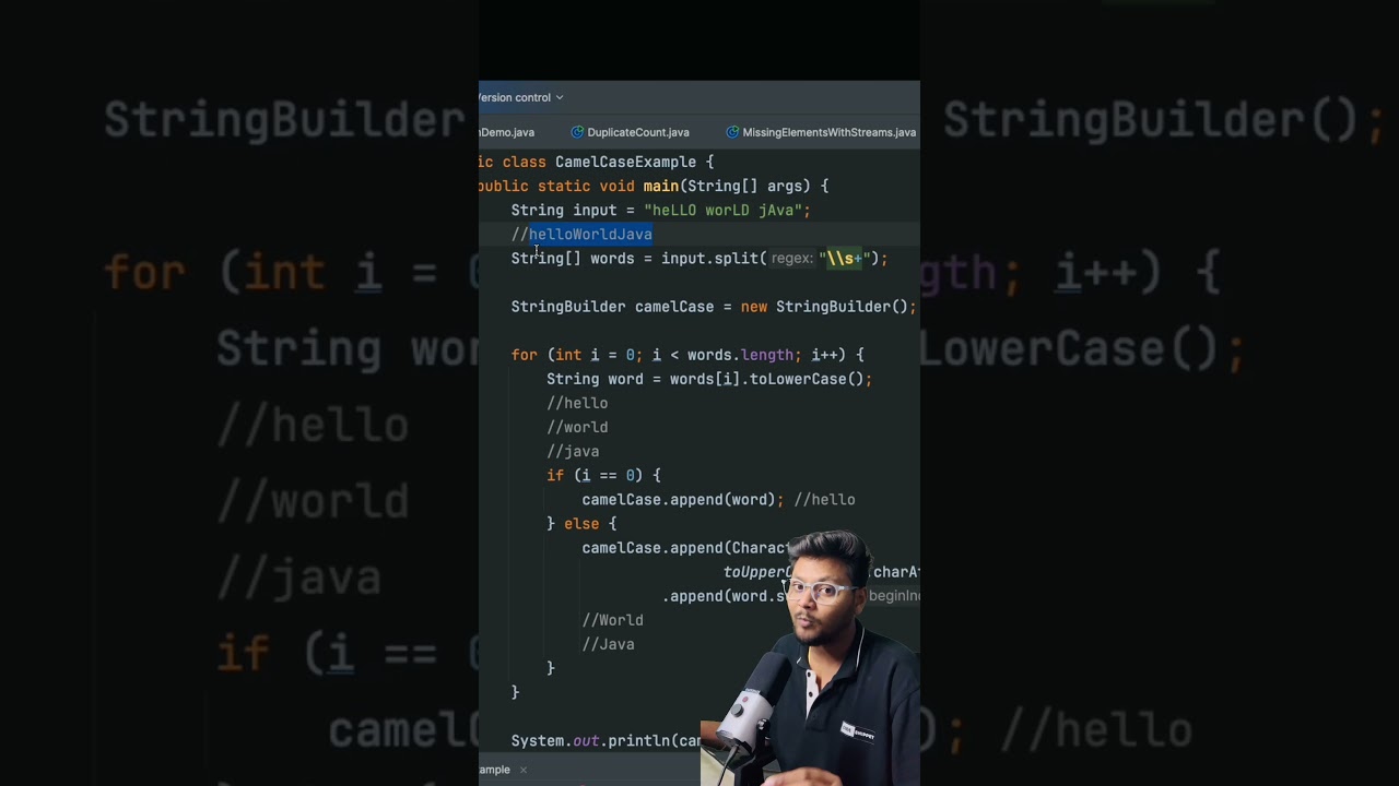 Convert Sentence To Camel Case #java #interview #cgi