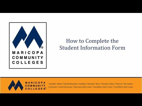 My.maricopa.edu Tutorial: How to Complete the Student Information Form (SIF)