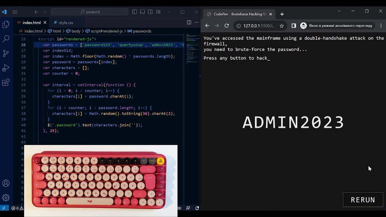 ASMR Programming - Bruteforce Hacking Simulator with Javascript