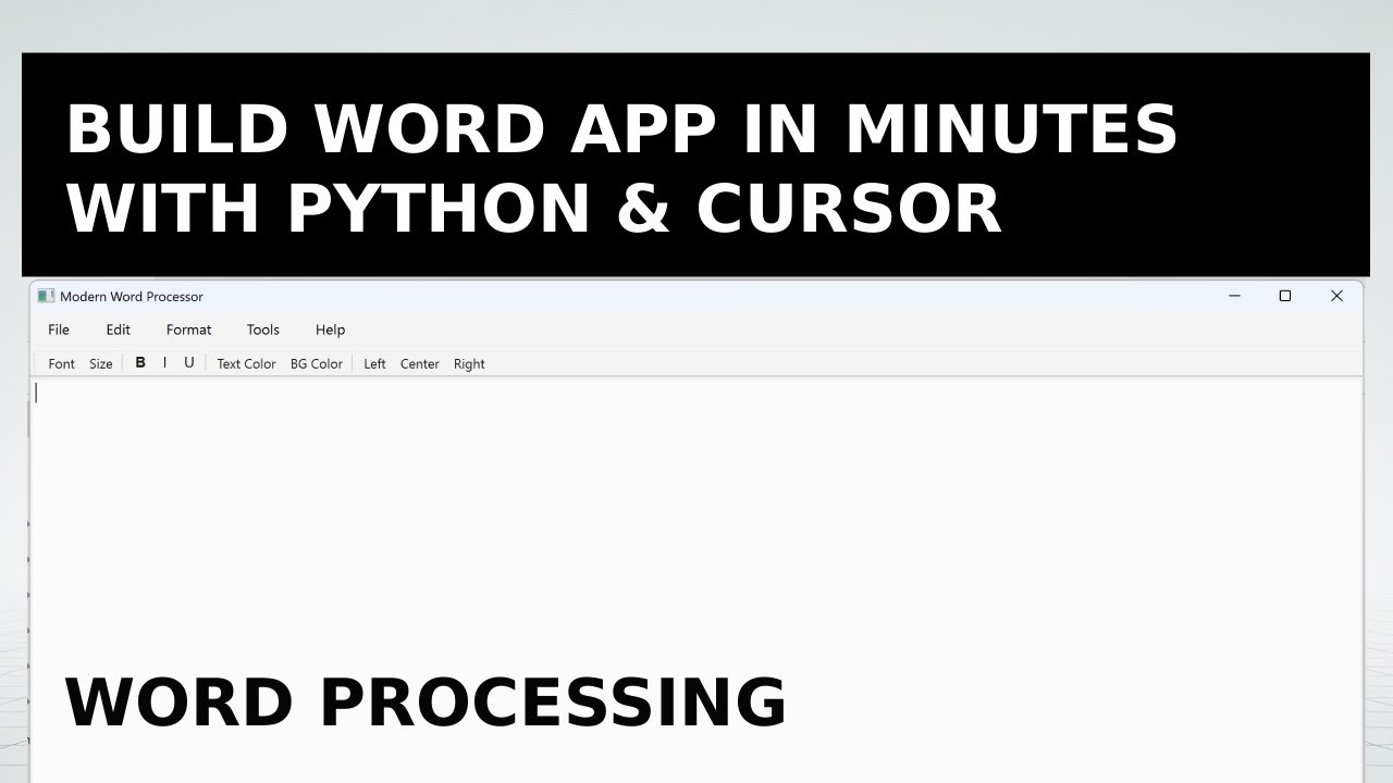 Build a Word Processing App For Windows in Minutes with Python and Cursor