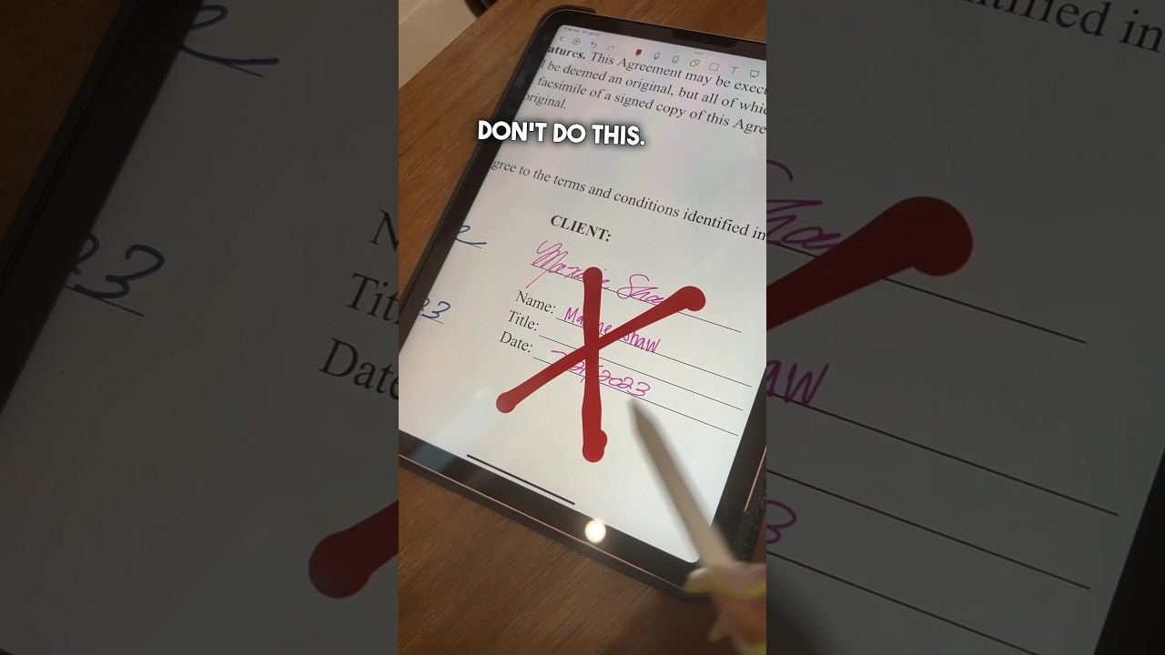 How you sign a contract is just as important as having a contract in the first place 🎥Press Play 🎥