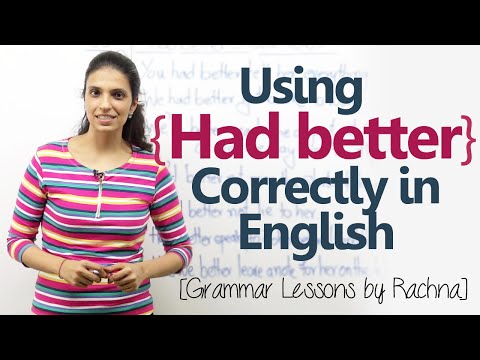 Using the modal verb ‘Had better’ in English conversation – English Grammar Lesson