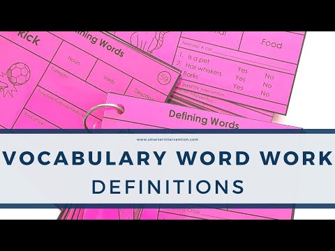 Vocabulary Word Work | Definition Task Cards