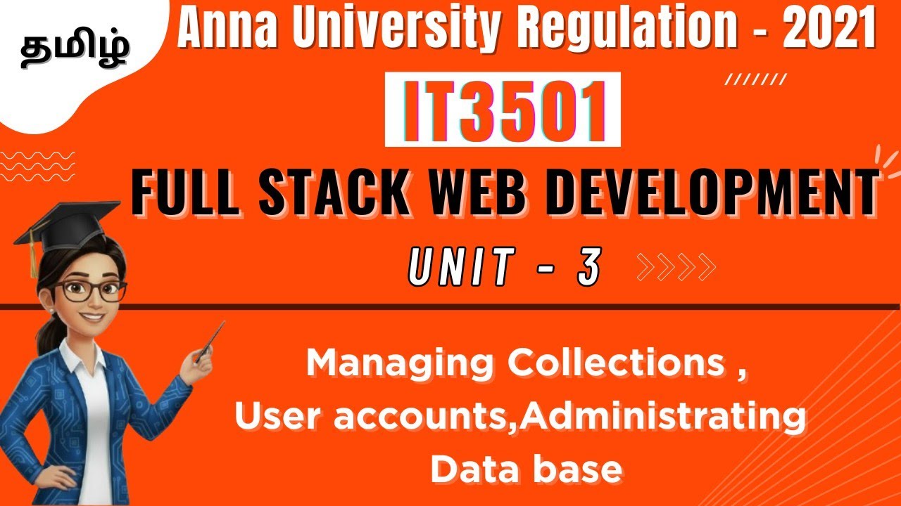 Managing collections, User accounts, Administrating Database in Full Stack Web Development in tamil.