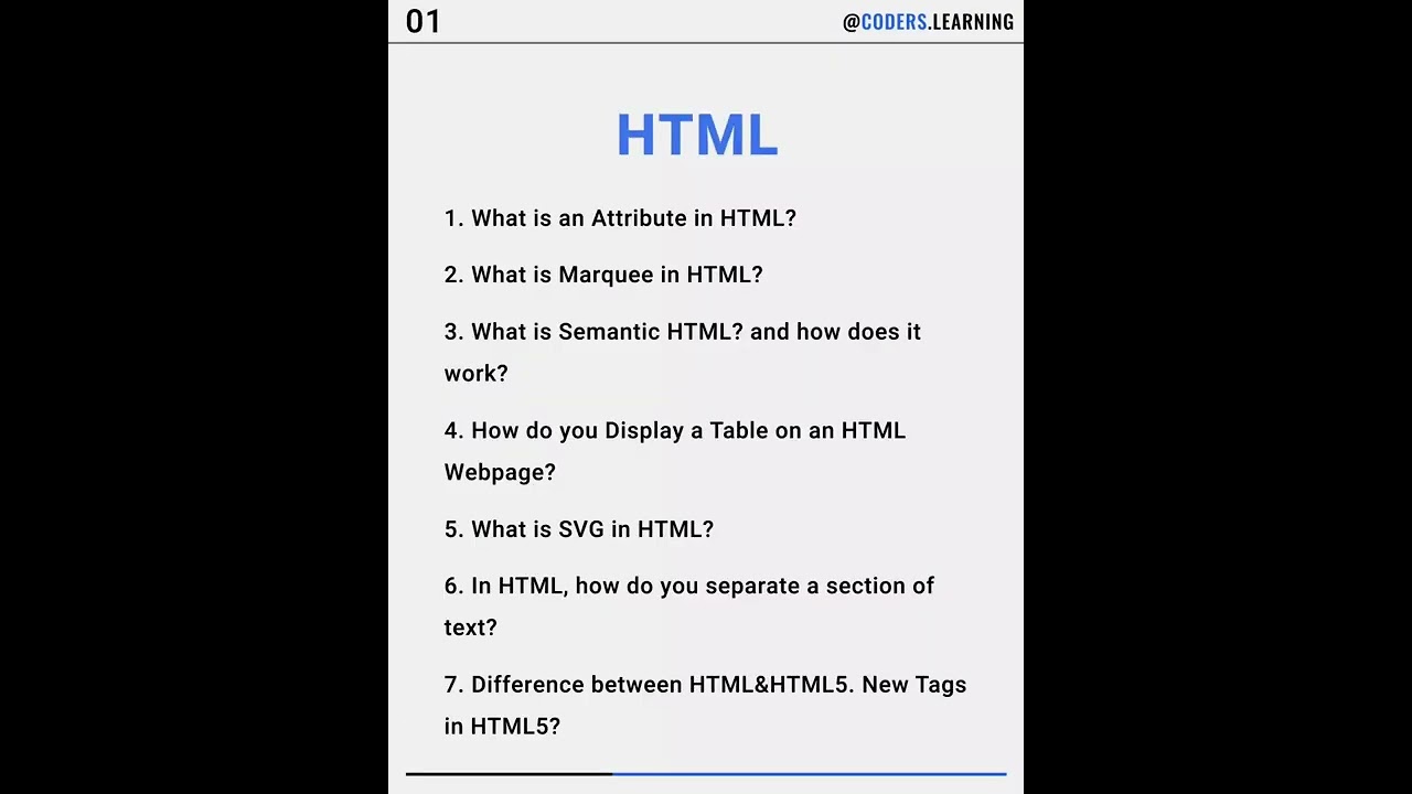 Interview questions HTML , CSS , JS