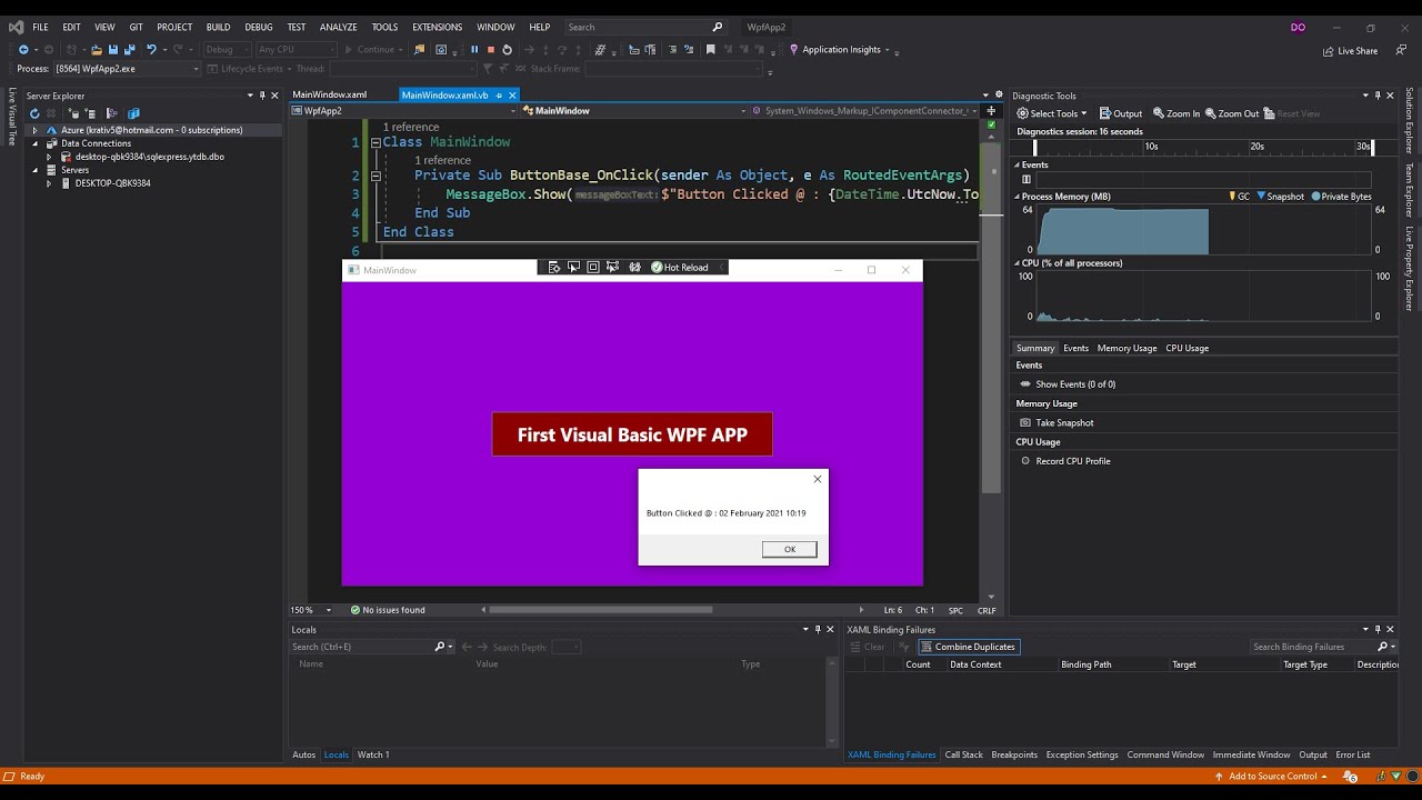Visual Basic WPF in Visual Studio | VB.Net Desktop Application