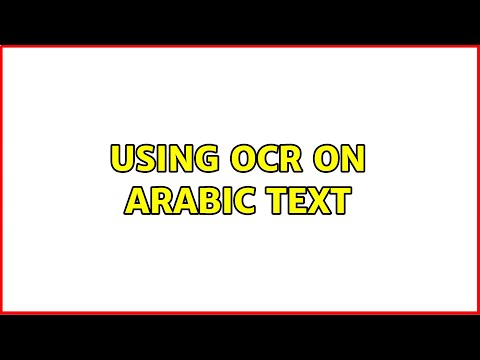 Using OCR on Arabic text