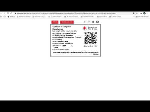 How to find your red cross certificates.