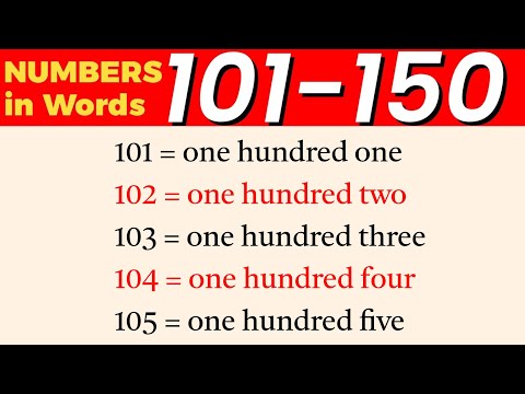 101 To 150 Numbers in words in english || 101-150 English numbers with spelling || 101 to 150