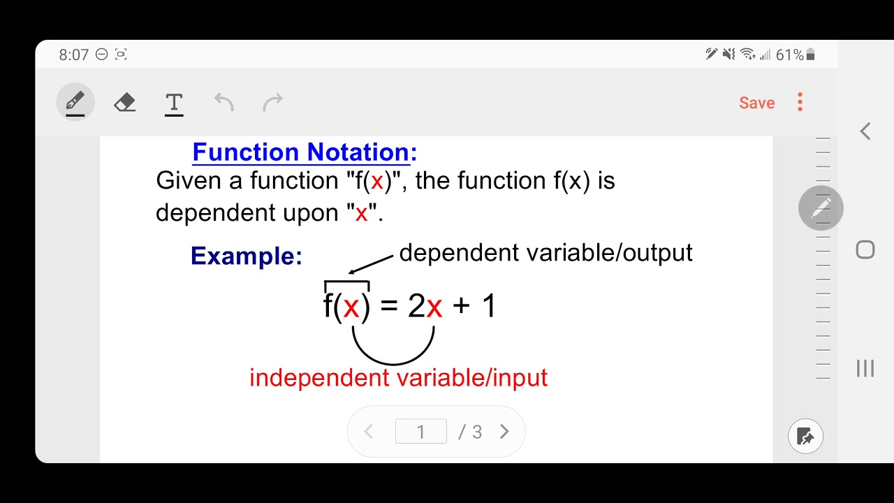 Function Notation: Finding the output given an input