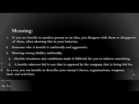 Hostile Meaning with Examples