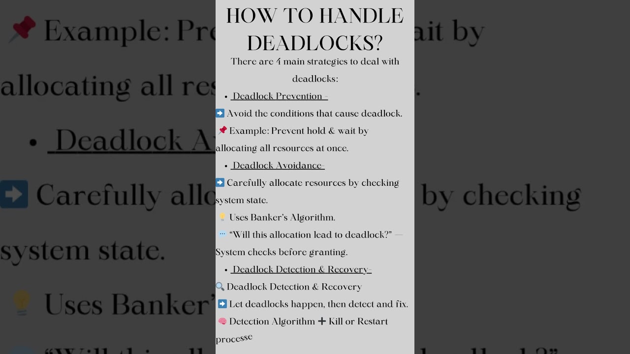 Deadlock Handling- operating System #computerscience #gatecs2025 #netcs #netcs2025