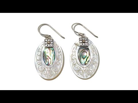 Bali Designs MotherofPearl and Abalone Inlay Earrings