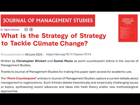 25 - AI Paper Reader - JMS - Strategy of Strategy to Tackle Climate Change ? - Wickert & Muzio