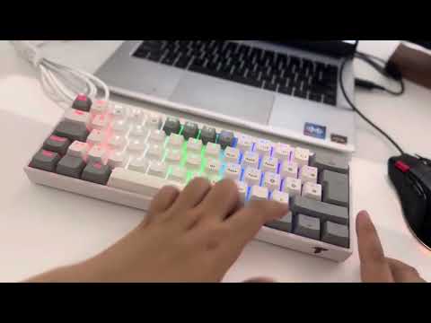 TECURS Mechanische Gaming-Tastatur, blaue Schalter