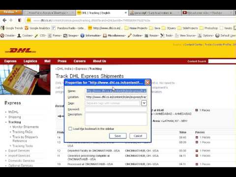 Bookmark Your DHL Shipment Tracking with just one click.