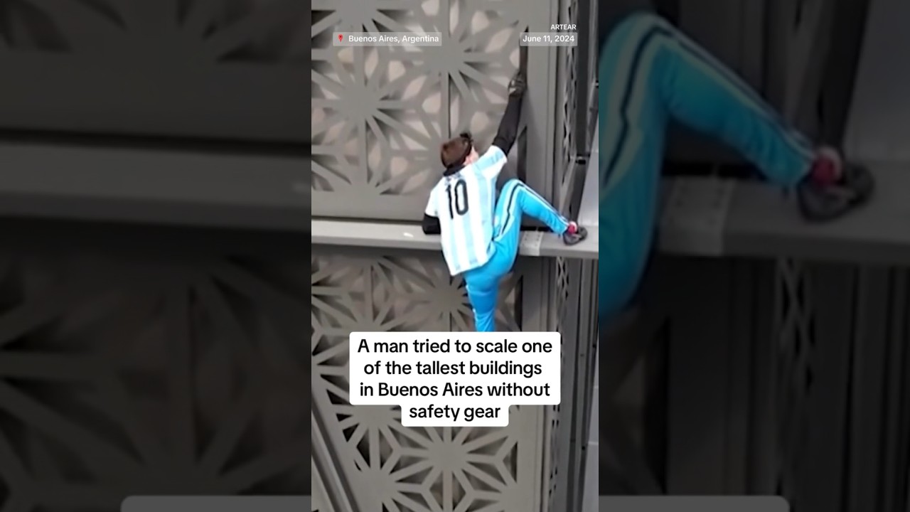 Man tries to climb 30-story tower without safety equipment