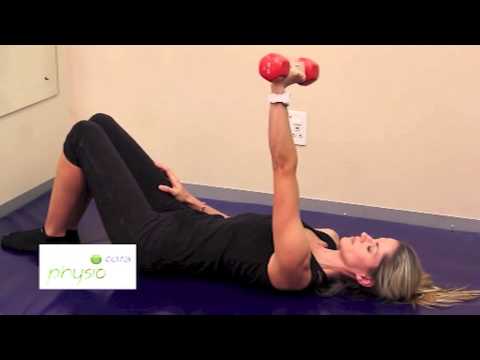SCAPULA PROTRACTION IN SUPINE WITH DUMBELL