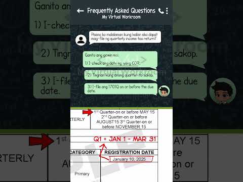 FAQ1: Kailan dapat mag-file ng Quarterly Income Tax Return? #shorts #bir #ebirforms #1701Q #1701A