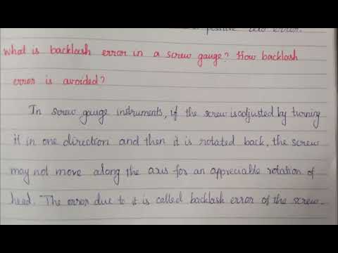 backlash error|Screw gauge|physics