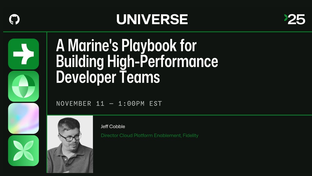 A Marine's Playbook for Building High-Performance Developer Teams at Fidelity