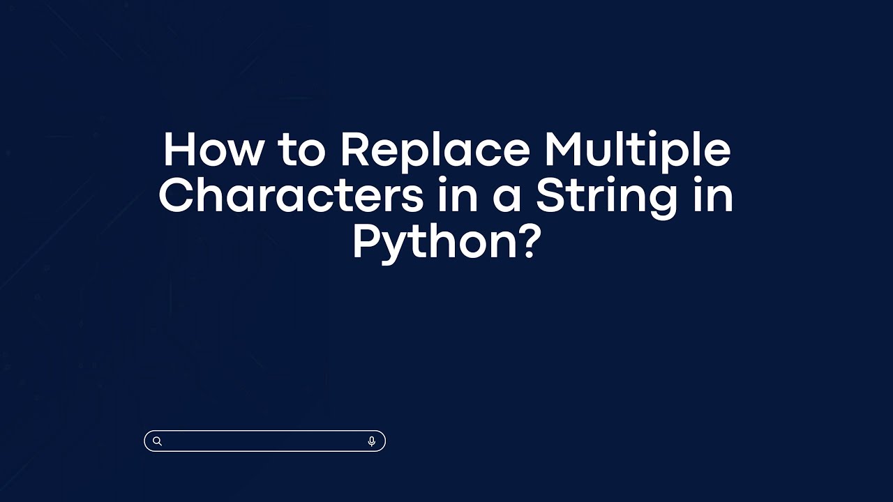How to Replace Multiple Characters in a String in Python?