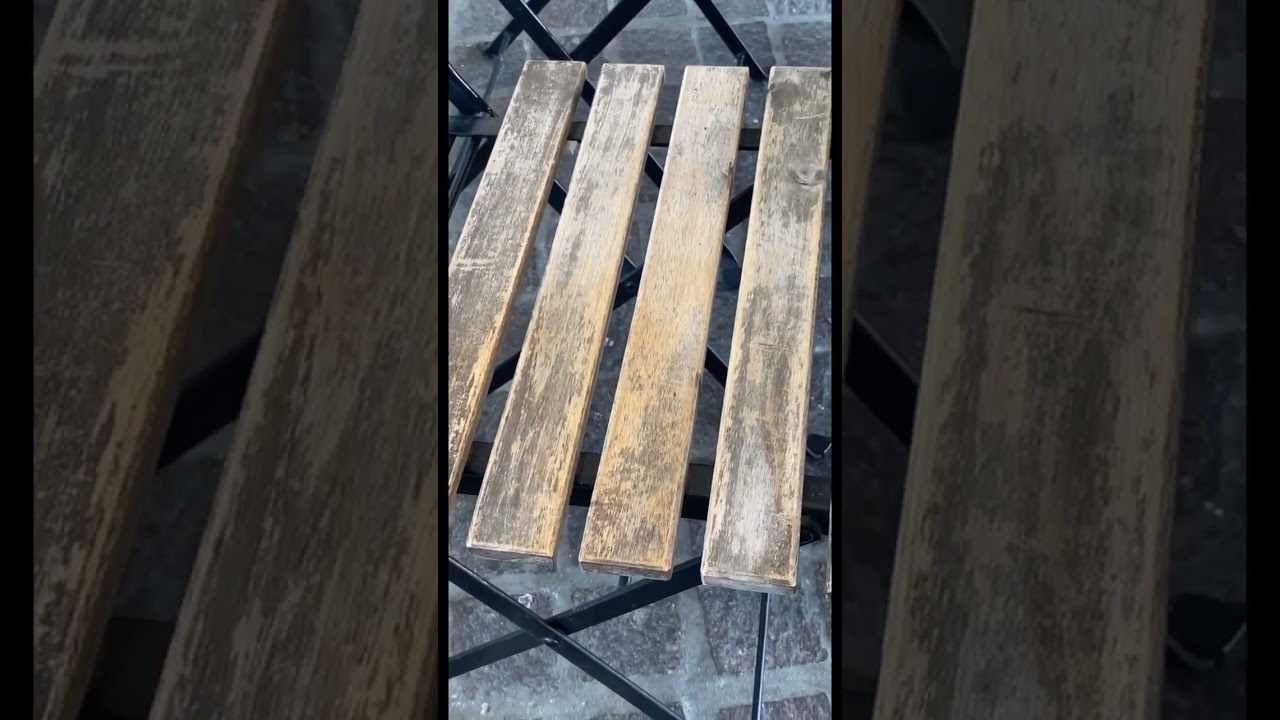 The stain on these chairs is worn off. I’ll explain