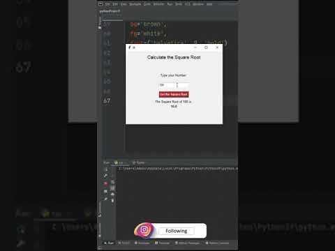Find Square Root using python | How to find square of an number using python | Tkinter #shorts