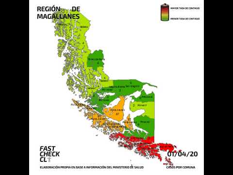 Mapa dinámico Covid-19 Región de Magallanes