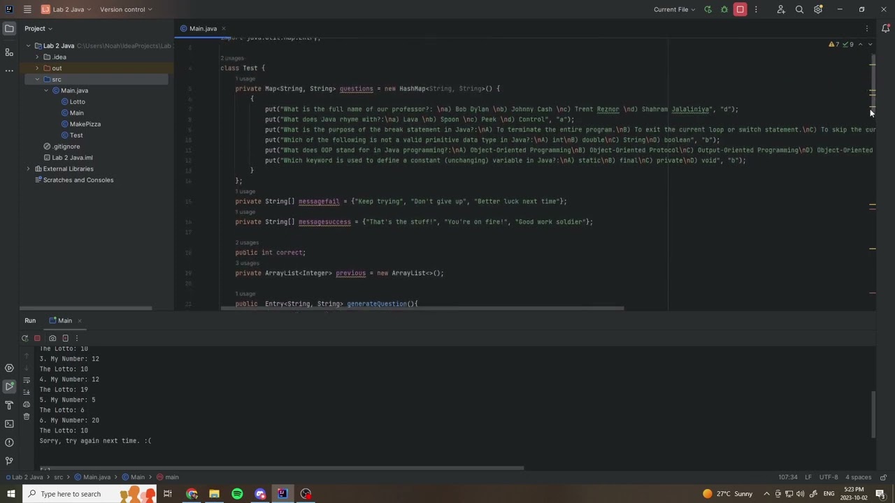 Lab 2 Java Demonstration