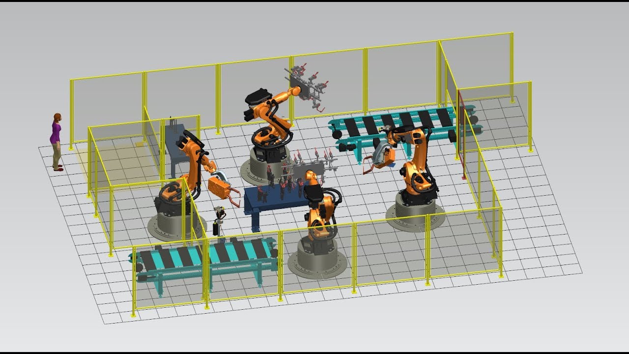 CEE Simulation in Process Simulate (4 Robots project)