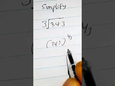 What Is The Value Of ³√343 | Simplify #shorts #shortsmath #mathshorts