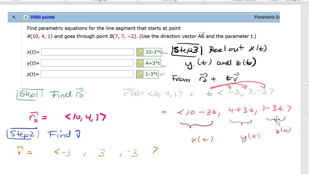 Lesson 50 WebAssign Parametric Equations and Graphing