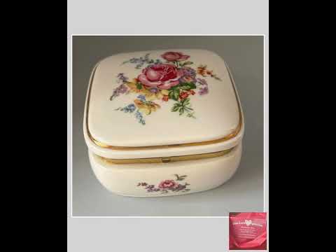 Vintage Colibri Sanko Hand Painted Trinket Box Porcelain with Gold Gilding Lover Antiques and Vin...