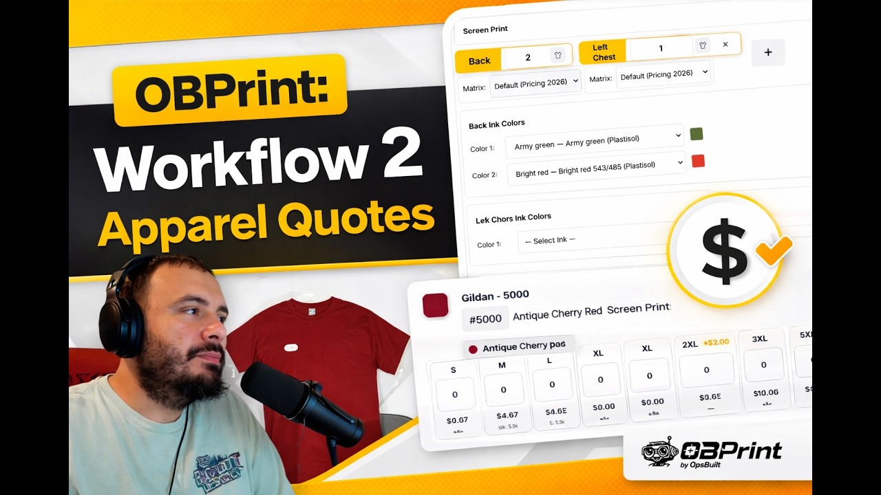 OBPrint Workflow #2: Custom Apparel Quotes