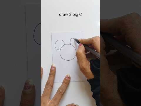 Draw Mickey Mouse easy step by step #shorts #simpledrawing #simplestrokes #draweasy