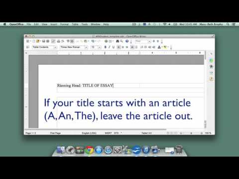 9. Creating an APA-Style Title Page in OpenOffice Writer