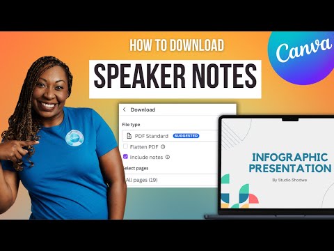 Adding and Downloading Speaker Notes in Canva Presentations