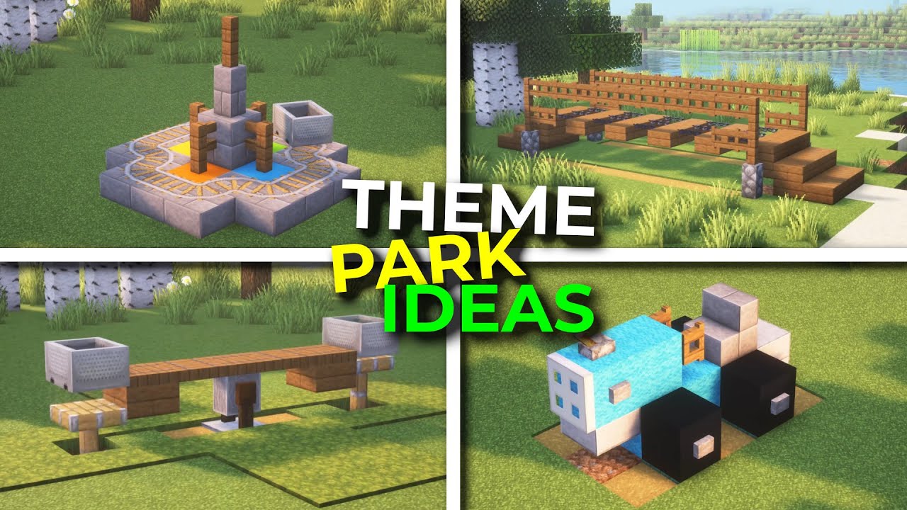 10 Theme Park Build Ideas In Minecraft (TUTORIAL) - Minecraft Builders