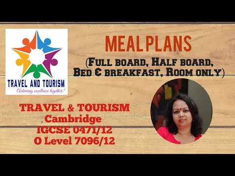 Meal Plans/ Cambridge IGCSE /O Level Travel and Tourism