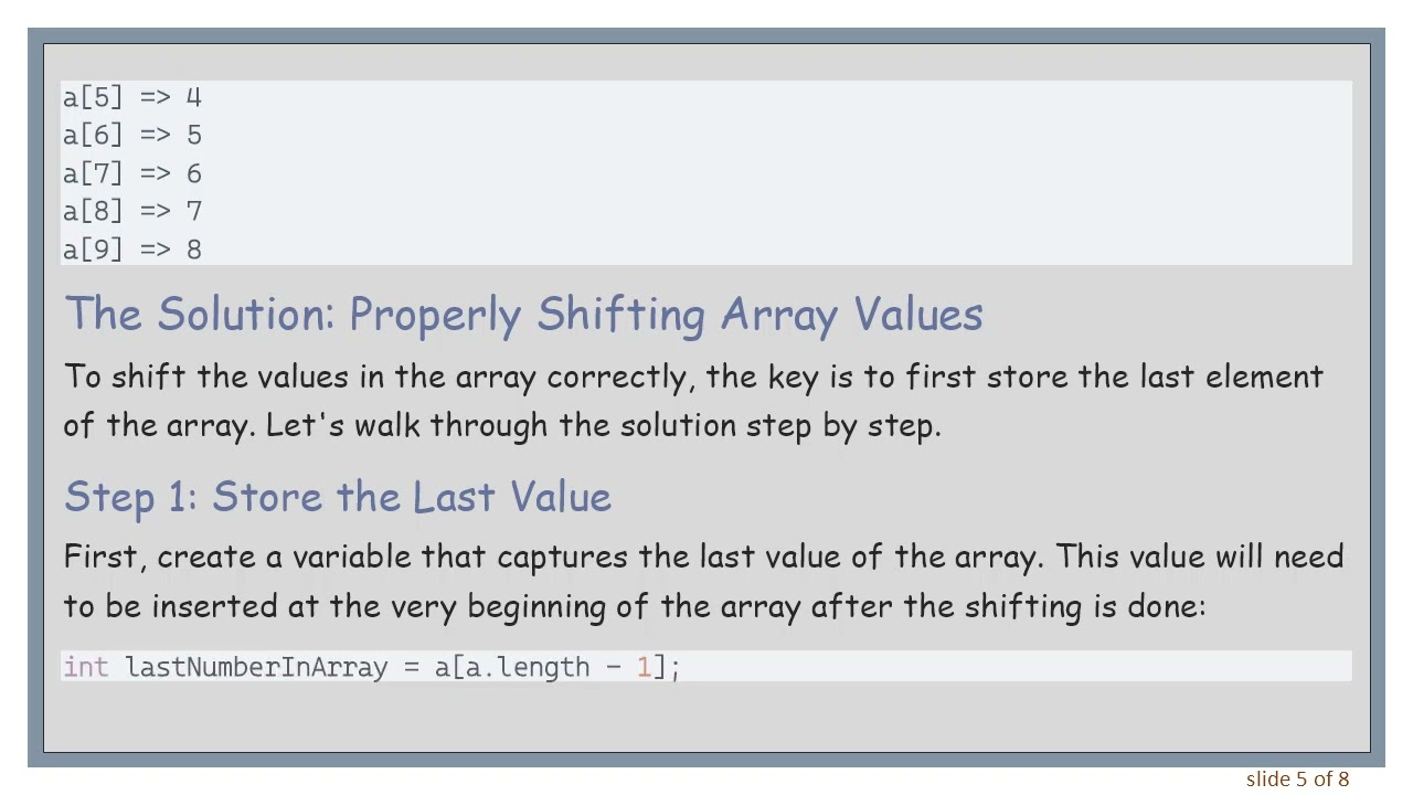 How to Shift Values in a Java Array Efficiently