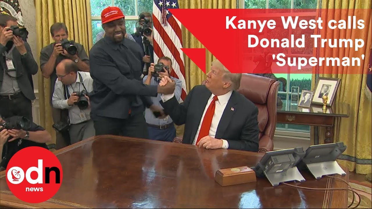 Kanye West calls Donald Trump Superman at White House