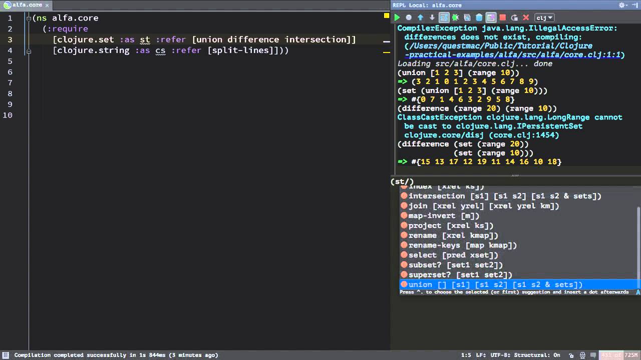Clojure practical one 02