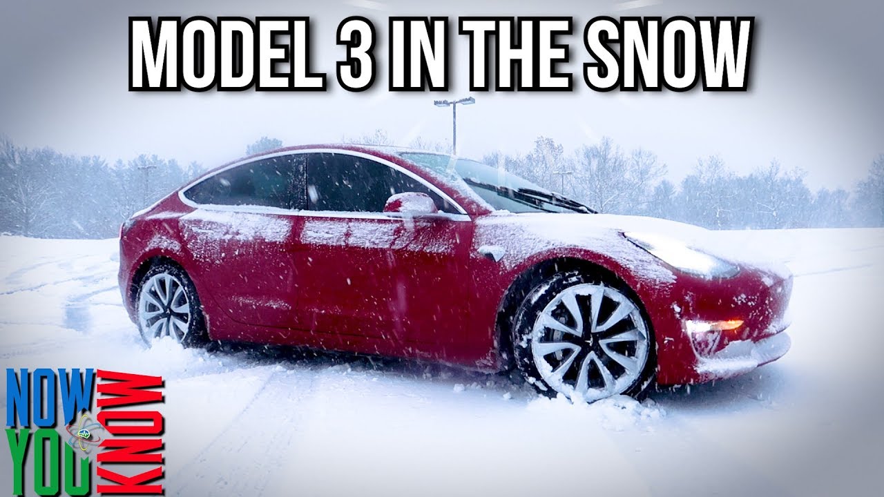 Tesla Model 3 Snow Test on All-Weather Tires Shows Its TC System Is Up ...