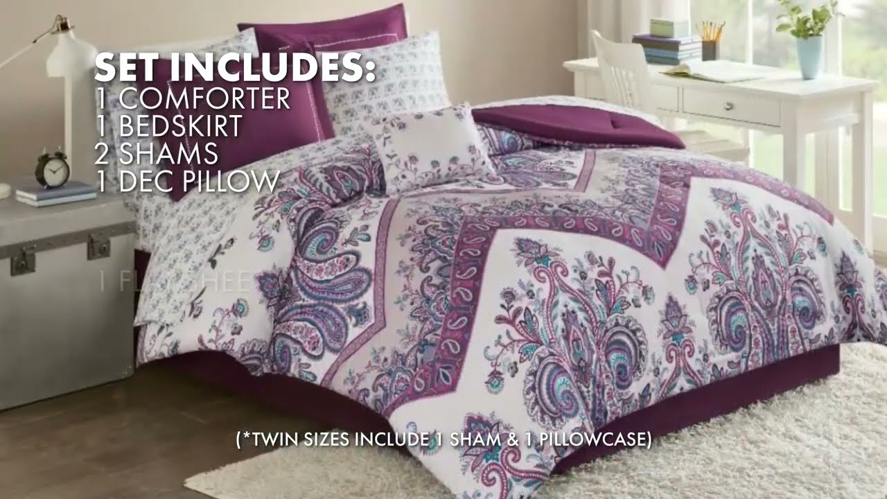 The Paisley & Chevon Boho Comforter Set with Bed Sheets
