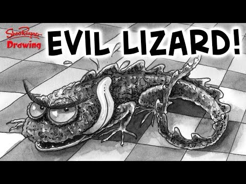 How to draw an evil lizard – Shoo Rayner